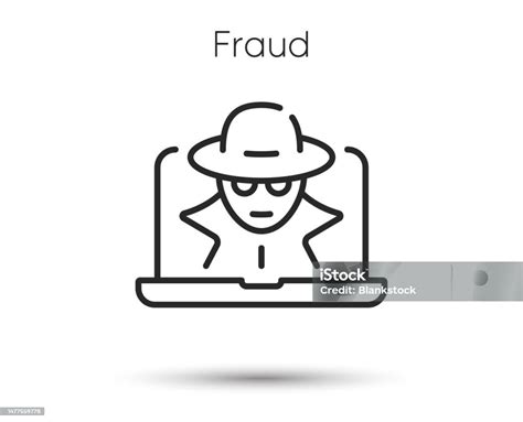 Fraud Line Icon Spy Thief Or Hacker Sign Cyber Hack Symbol Vector Stock Illustration Download