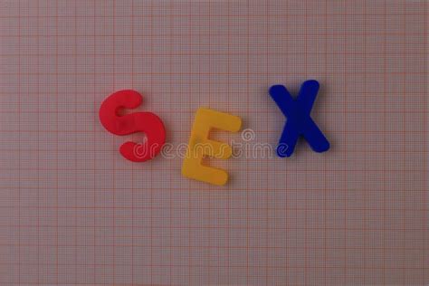 Word Or Text Sex Written In The Alphabet With Colorful Letters O Stock