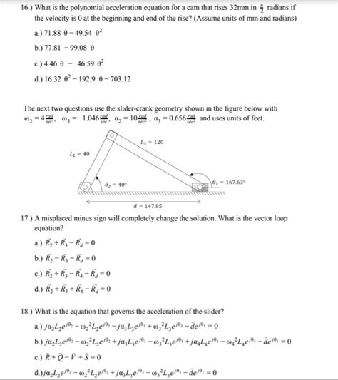 Solved 16 What Is The Polynomial Acceleration Equation For