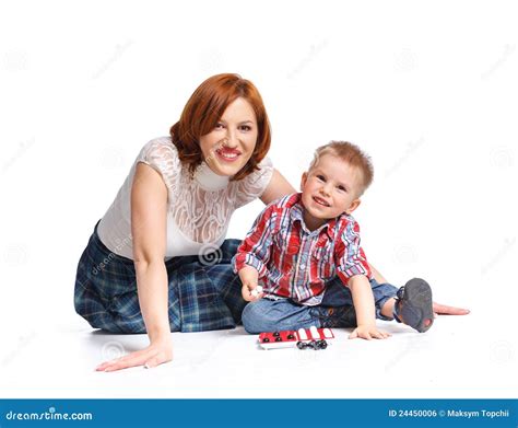 Mother And Her Son Posing Together Royalty Free Stock Image Image 24450006