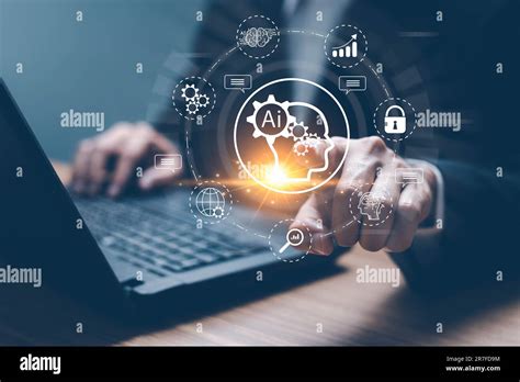 Chat With Ai Or Artificial Intelligence Technology Business Man Use Ai