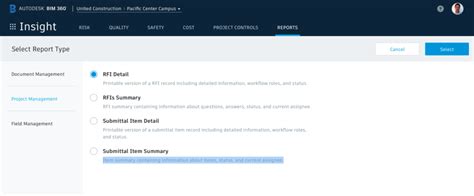 BIM Reports New Project Management Reports BIM Release Notes