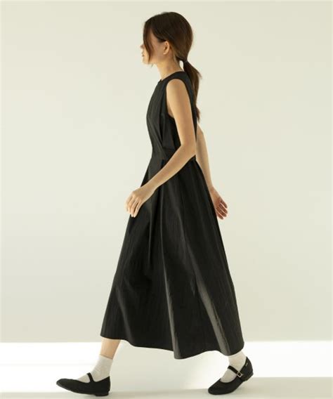 언라이크룩 테리 슬리브리스 맥시 롱 원피스 Black 블랙 위시버킷