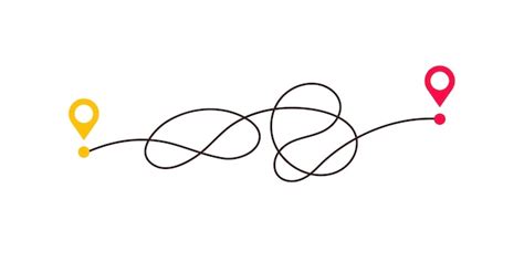 Premium Vector Difficult Way Chaos Path From Point A To B Complex Chaos Simplifying Concept