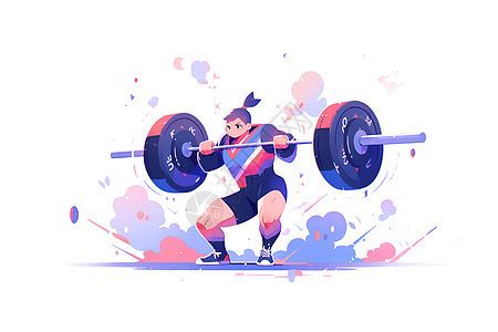 举重的女运动员插画图片下载 正版图片601019193 摄图网