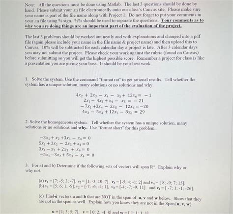 Solved Note All The Questions Must Be Done Using Matlab