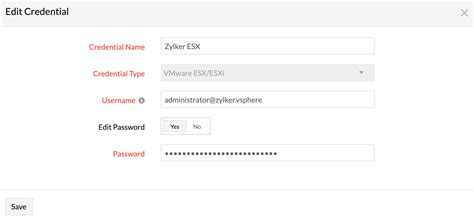 Credential Store Online Help Site24x7