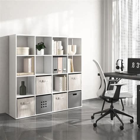 Стелаж для дому полиця для книг та іграшок розділювач кімнати на 16 комірок книжкова шафа S