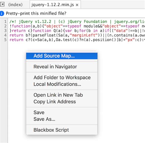Javascript How Can I Specify A File Source Map After The Page Loads Up Stack Overflow