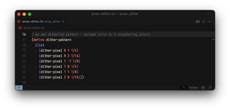 writing my own dithering algorithm in racket