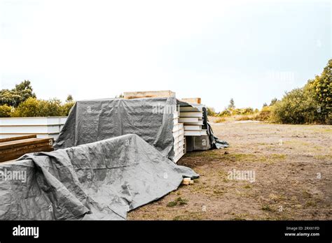 Building Construction Of Wooden Frame House Made Of SIP Structural Insulated Panels OSB