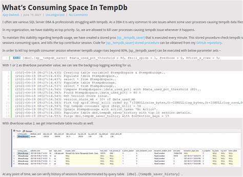 Find Tempdb Space Consumers In Sql Server Performance Tuning And