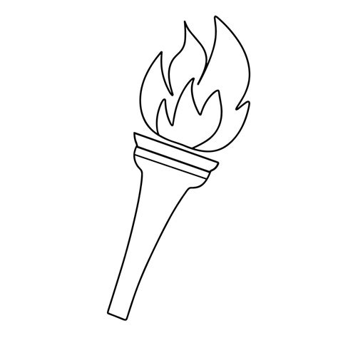 Premium Vector Torch Colored Outline Doodle Torch With Color Hand Drawn Vector Art