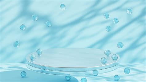 둥근 연단과 수정 구슬 화장품 발표를 위한 모형 제품 시연을 위한 최소한의 장면 0명에 대한 스톡 사진 및 기타 이미지 0명 3차원 형태 강단 Istock