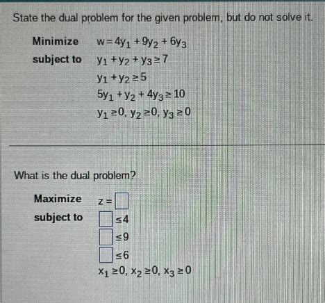 Solved Use Duality To Solve The Given Linear Programming Chegg