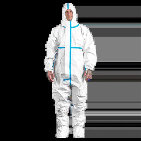Protec Plus White Chemical Protective Suit With Taped Seams