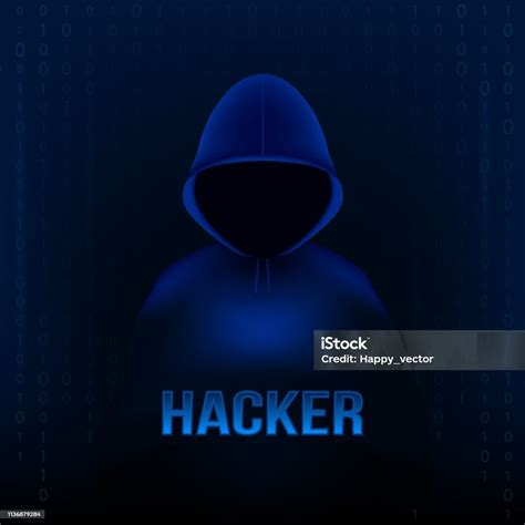 배경에서 까마귀와 어두운 얼굴 Pc 노트북 컴퓨터 해커의 창조적 인 벡터 일러스트 아트 디자인 사이버 보안 인터넷 시큐리티 템플릿입니다 추상적인 개념 그래픽 요소 남자에