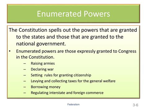 Enumerated Powers