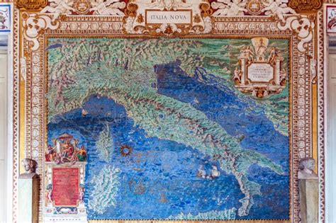 Rome Italy July Detailed Th Century Fresco Map In Rome S Gallery Of Maps Italy