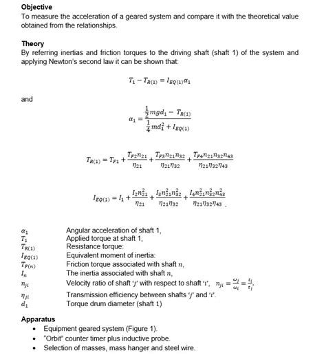 Objectiveto ﻿measure The Acceleration Of ﻿a Geared