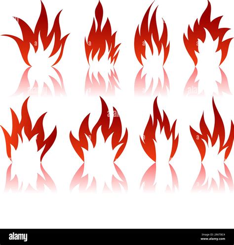 Set Of Different Fire Patterns For Design Use Stock Vector Image And Art Alamy