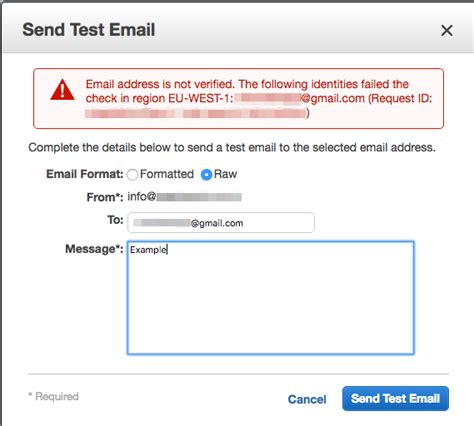 Amazon Ses Cant Send Email To Non Verified Email Address Stack Overflow
