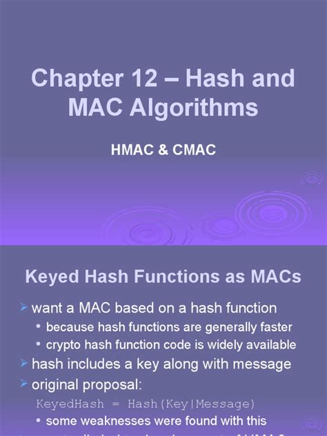 Chapter 12 Hash And Mac Algorithms Pdf Error Detection And Correction Security Technology
