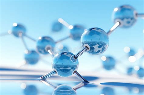 Spheres Connected In 3d Showcased Against A Serene Blue Background Stock Illustration
