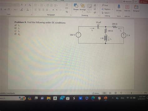 solved problem 9 ﻿find the following under dc