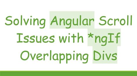 Solving Angular Scroll Issues With N Overlapping Divs Youtube