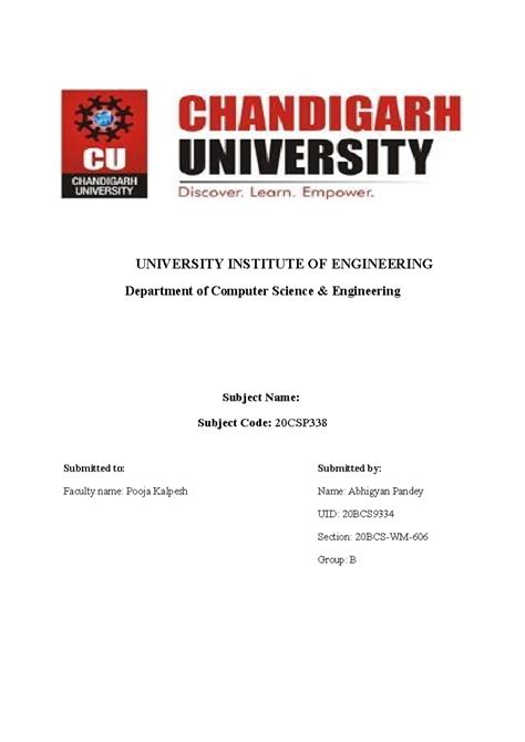 Worksheet 4 Practical Material University Institute Of Engineering Department Of Computer