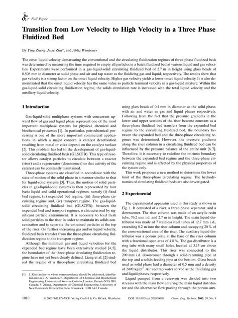 Pdf Transition From Low Velocity To High Velocity In A Three Phase Fluidized Bed Dokumen Tips