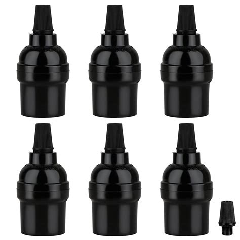 6 Pack Light Socket Replacement Phenolic Medium Base Light Socket E26 Screw Bulbs Edison Retro