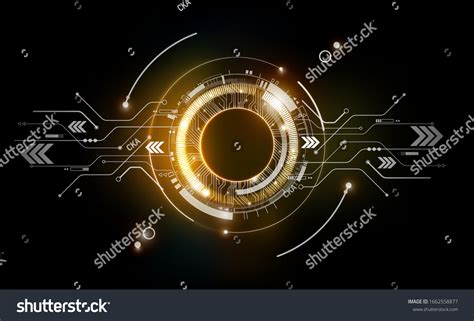 Gold Abstract Futuristic Electronic Circuit Technology Stock Vector Royalty Free 1662558877