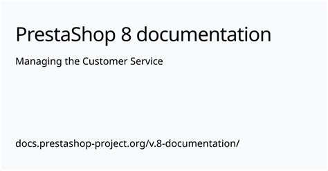 Managing The Customer Service Prestashop 8 Documentation