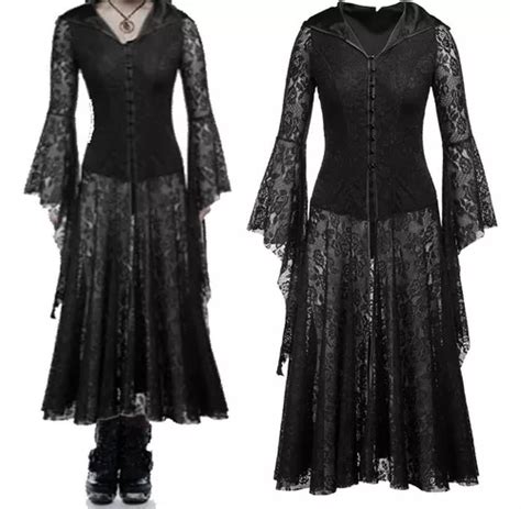 Vestido Medieval Retro Gótico Encaje Cuotas Sin Interés