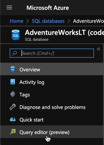 Azure Query Editor