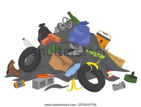 세계 환경 문제토지 오염 쓰레기 매립지 스톡 벡터로열티 프리 1070659706