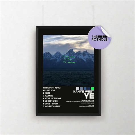Kanye West Poster Ye Poster Album Cover Poster Poster Print Wall Art Custom Poster Home