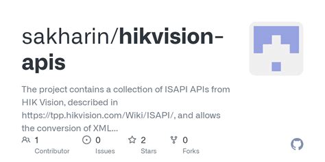 Github Sakharin Hikvision Apis The Project Contains A Collection Of Isapi Apis From Hik