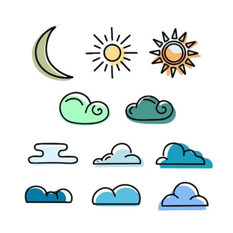 Premium Vector Free Weather Icon Set Set Of Vector Weather Icons Weather Symbols