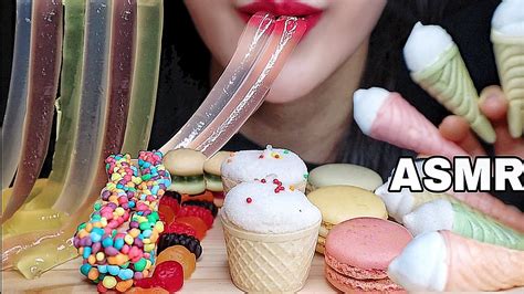 Asmr Marshmallow Straw Jelly Nerd Rope Macarons 마시멜로우 젤리 국수 너드로프
