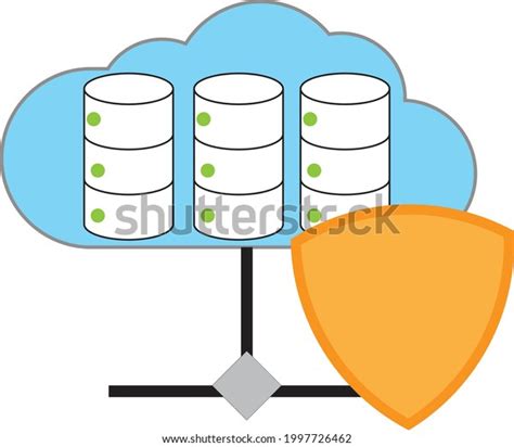 Concept Cloud Database Security Against Hacking Stock Vector Royalty
