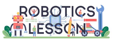 Robotics Typographic Header Robot Engineering And Programming Stock