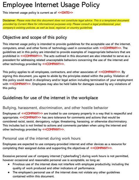 Company Internet Policy Template Policy Template Internet Usage Company Internet Policy Template Policy Template Internet Usage