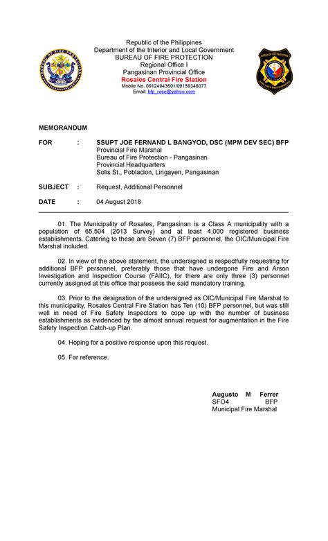 Fire Safety Inspection Checklist Bfp Form Example Download