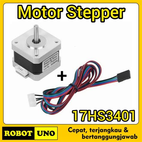 Jual Motor Stepper Nema 17 Cnc 3d Printer 17hs3401 Stepper Motor 42 40 Shopee Indonesia