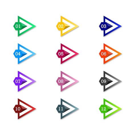 Premium Vector Flat Arrow Colorful Bullet Point Collection