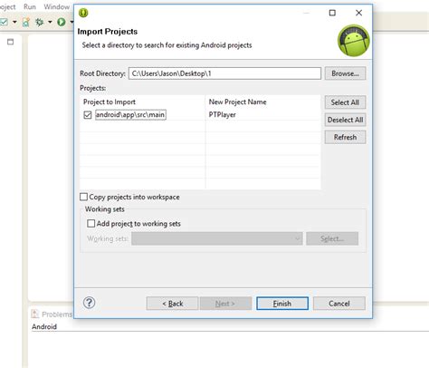 Android Project Import To Eclipse Does Not Show Project Name In Import Projects Window But