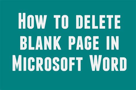 How To Delete Blank Page In Microsoft Word Troubleshooter